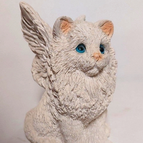 Art | Rare Htf Vintage Stone Critters White Angel Kitten Sc756 Made In ...